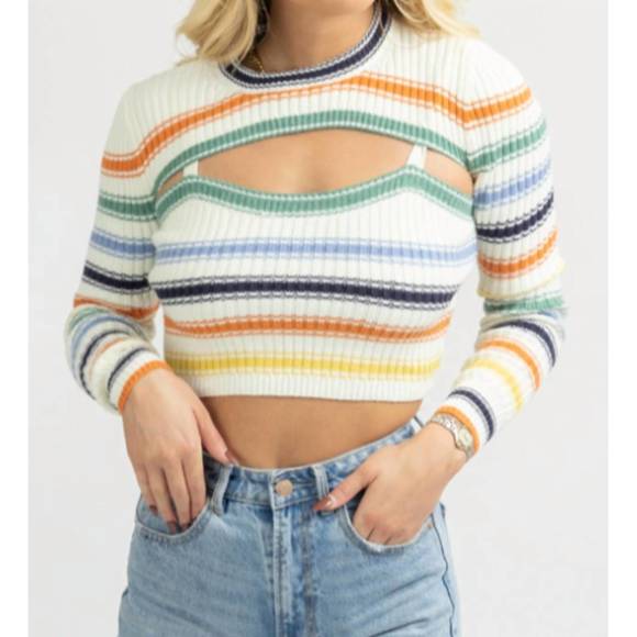 Dance & Marvel | Tops | New Dance Marvel Stripe Knit Tank Bolero Crop ...